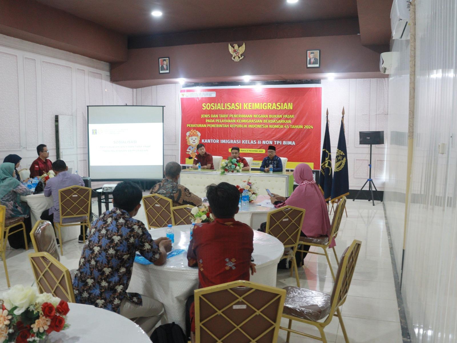 Kantor Imigrasi Bima Sosialisasikan Jenis dan Tarif PNBP pada Pelayanan ...